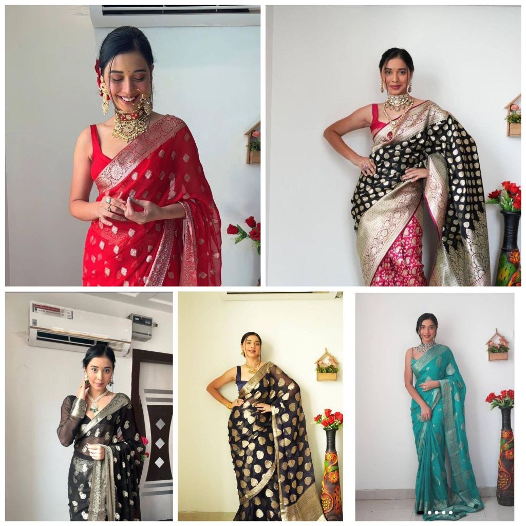 (READY-MADE SAREE) Soft Lilan Cotton Beautiful 1 Min Ready To Wear ...