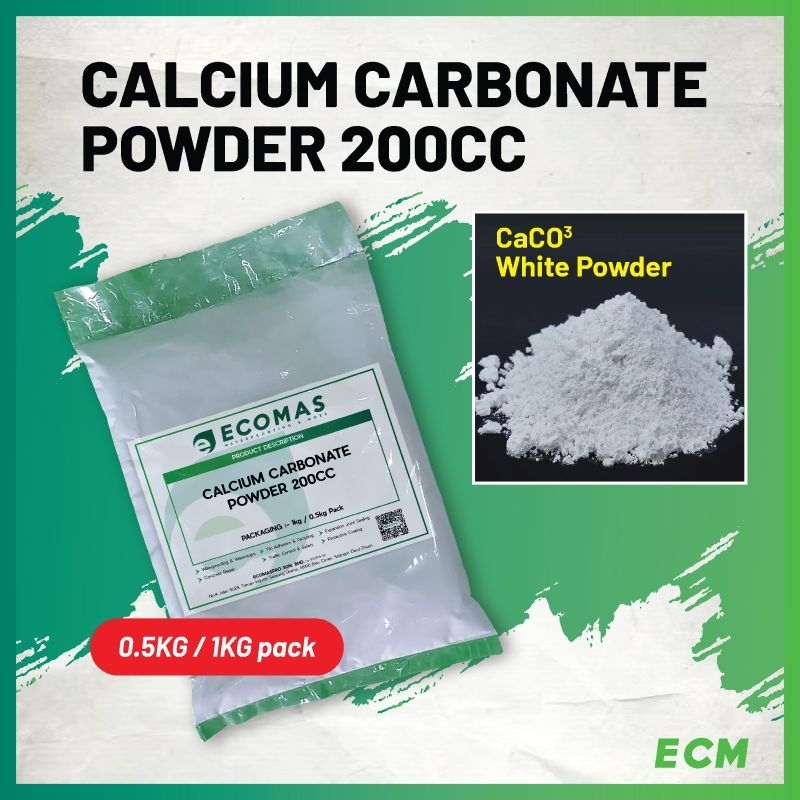 CALCIUM CARBONATE POWDER 200CC (SMALL PACK) CaCO3 White Powder | Shopee ...