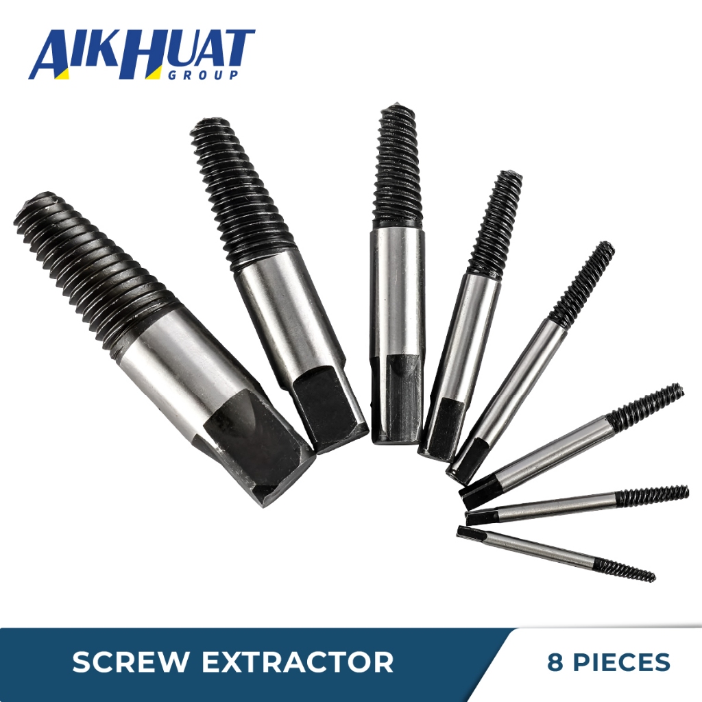 8Pcs Screw Extractor 5Pcs Remover Drill Bits Tool 1/2” - 3/4” Pipe ...