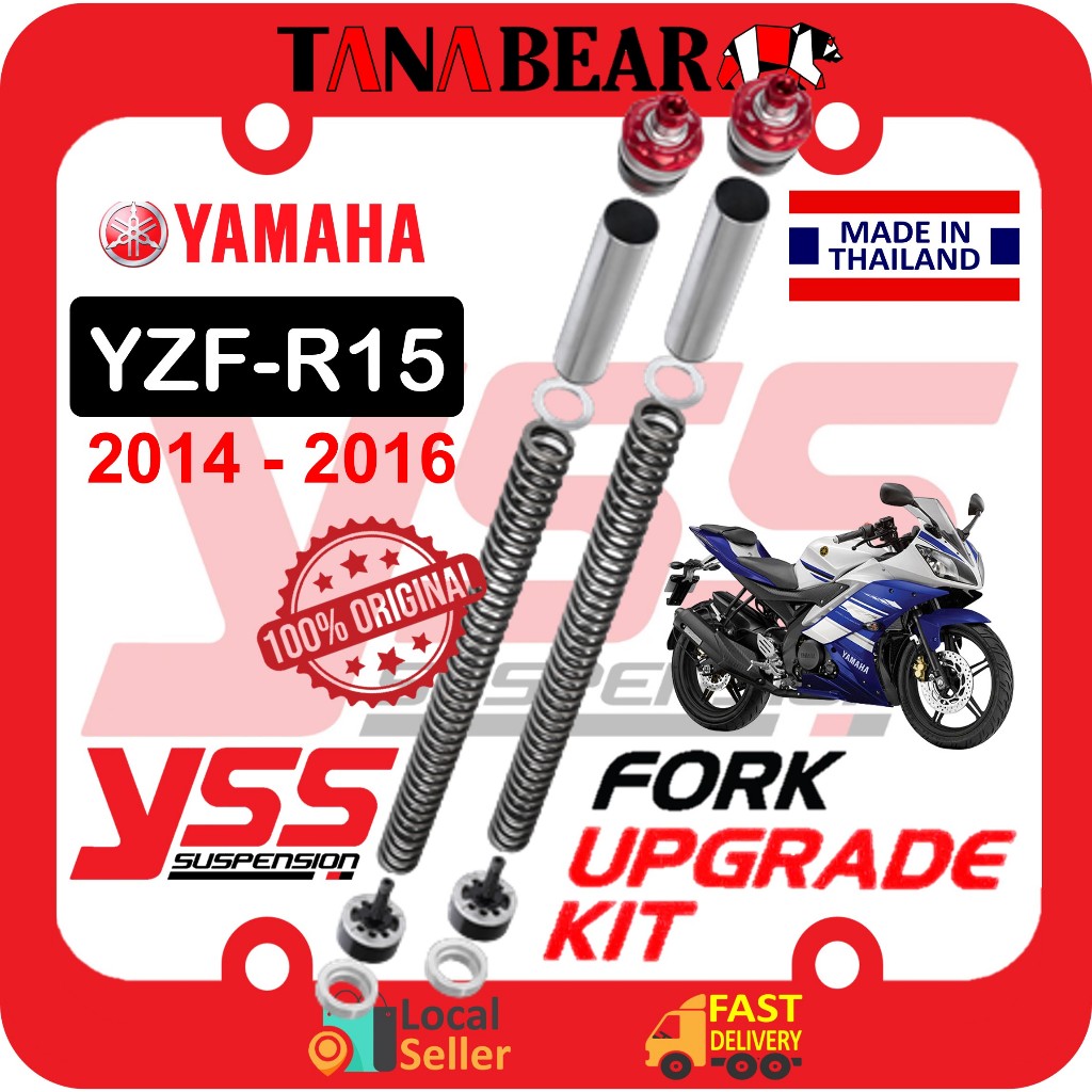 YSS R15 Fork Upgrade Kit (Full Set Adjustable Top Cap Preload) YZF-R15 ...