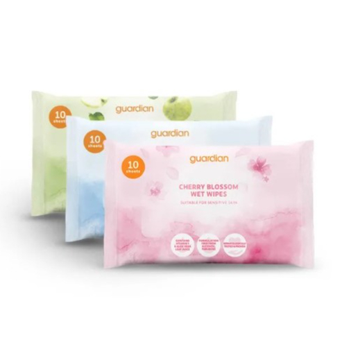 Guardian Wet Wipes 3x10s Travel size Wet Tissues Suitable for Sensitive Skin No Alcohol No Paraben Shopee Malaysia