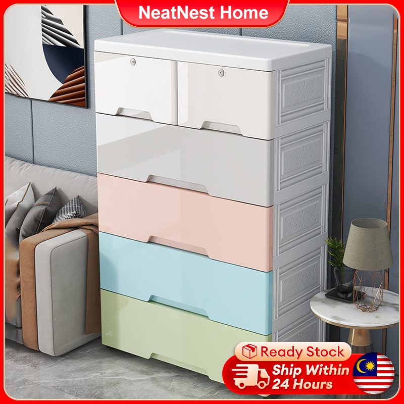 Drawer lockers Macarons almari Drawer Cabinet On Wheels Family Bedroom ...