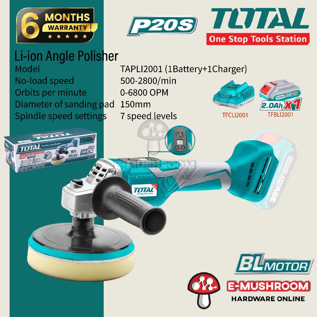 Total TAPLI2001 Angle Polisher Cordless Grinder Polisher | Shopee Malaysia
