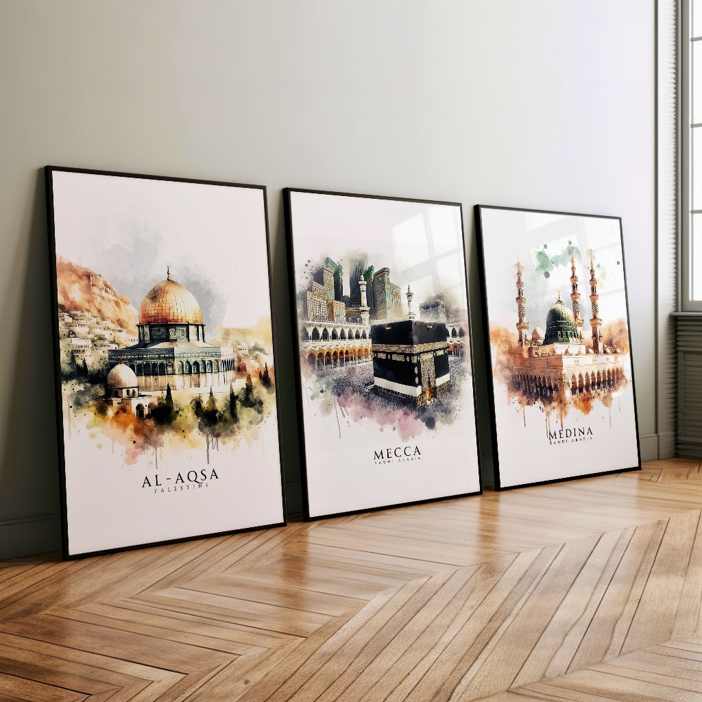Islamic Wall Art: Beautiful Posters of Masjid Al-Aqsa, Masjid Nabawi ...