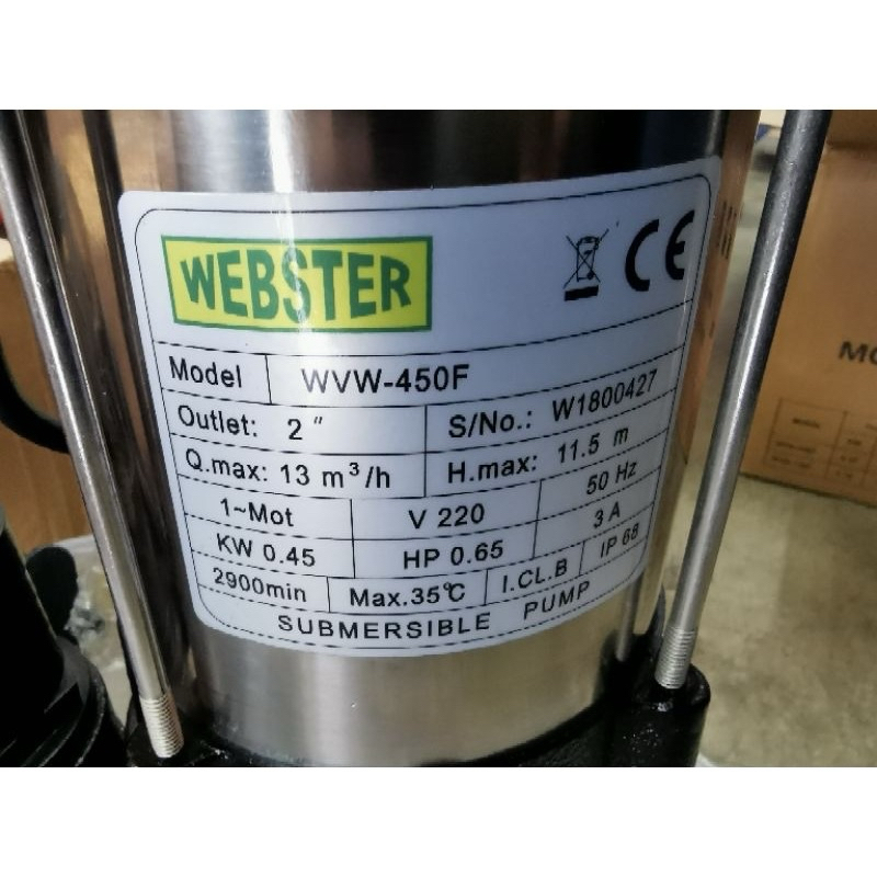 Webster Stainless steel Automatic Wastewater / submersible pump (450W ...