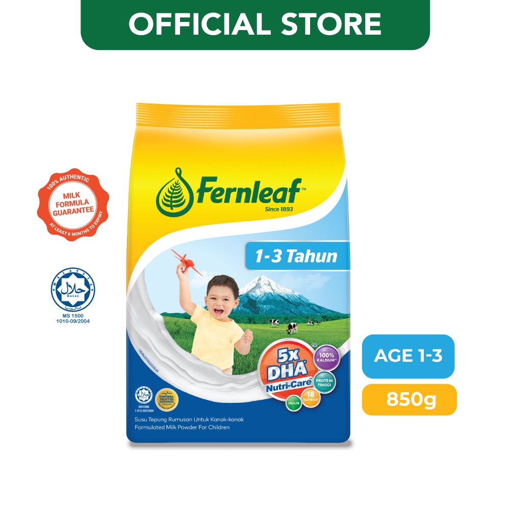 Fernleaf Milk Powder For Children 1-3 Years - Plain (850g) [Exp 10 Jul 2026/Later] | Shopee Malaysia