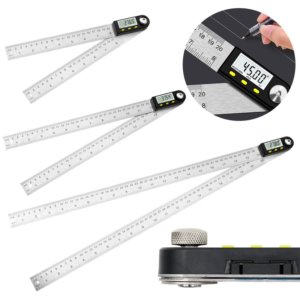MKR 0-200mm/300mm Digital Angle Finder Meter 0-360 Degree Stainless ...