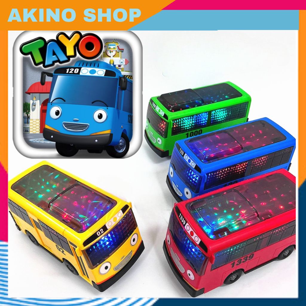 Tayo The Little Bus Characters with Lights & Music Bus Toys Mainan Bus ...