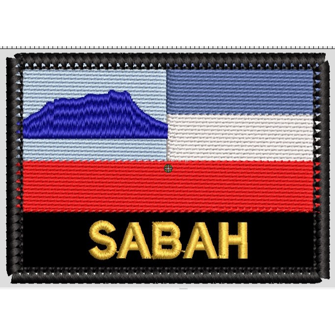 Flag Sabah + wording embroidered patch | Shopee Malaysia