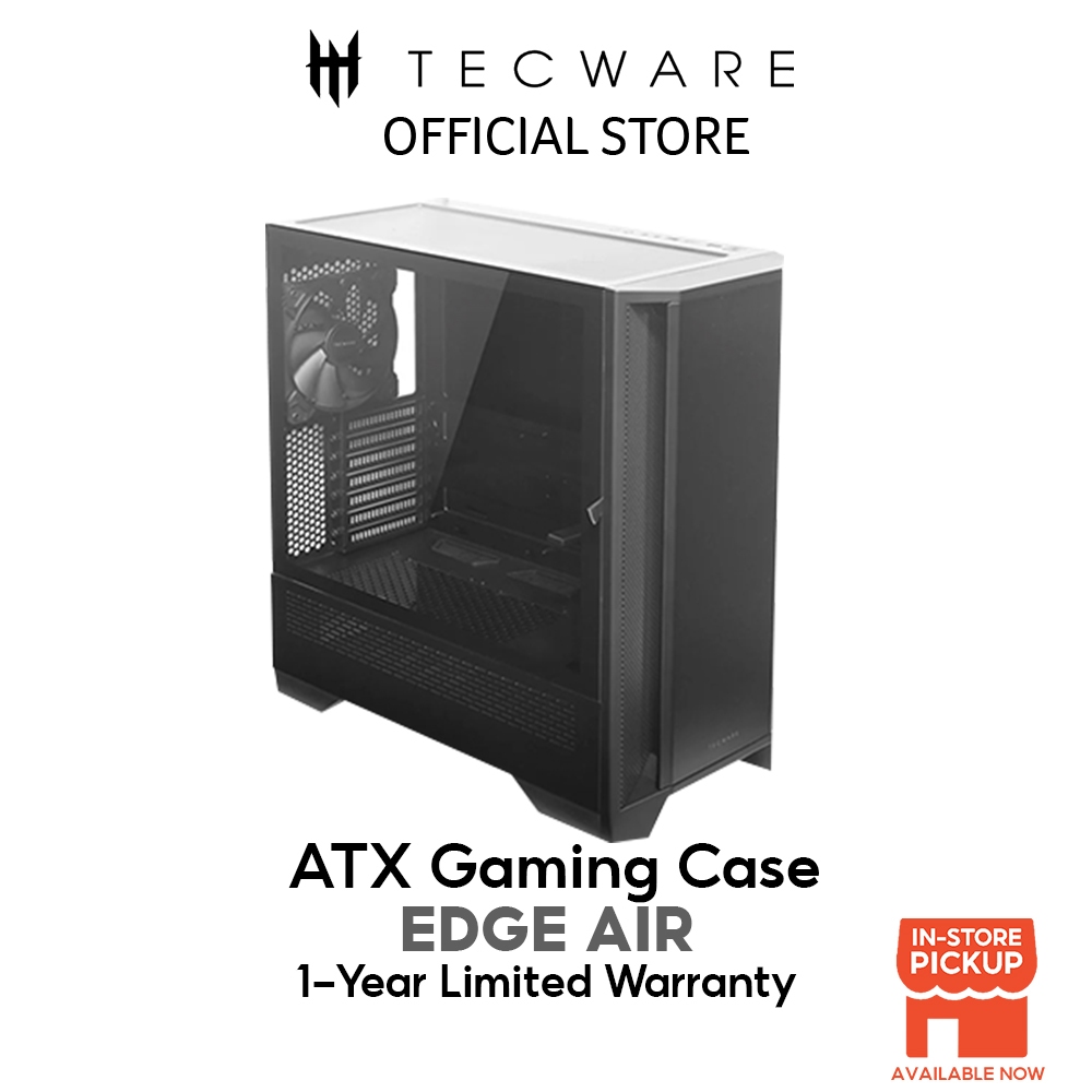 TECWARE EDGE AIR TG ATX GAMING CASE / CASING - (BLACK) | Shopee Malaysia