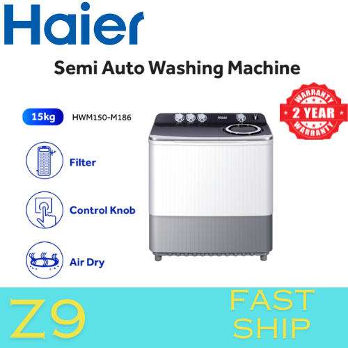Haier 15KG Washing Machine Twin Tub Semi Auto Top Load Washer/Mesin ...