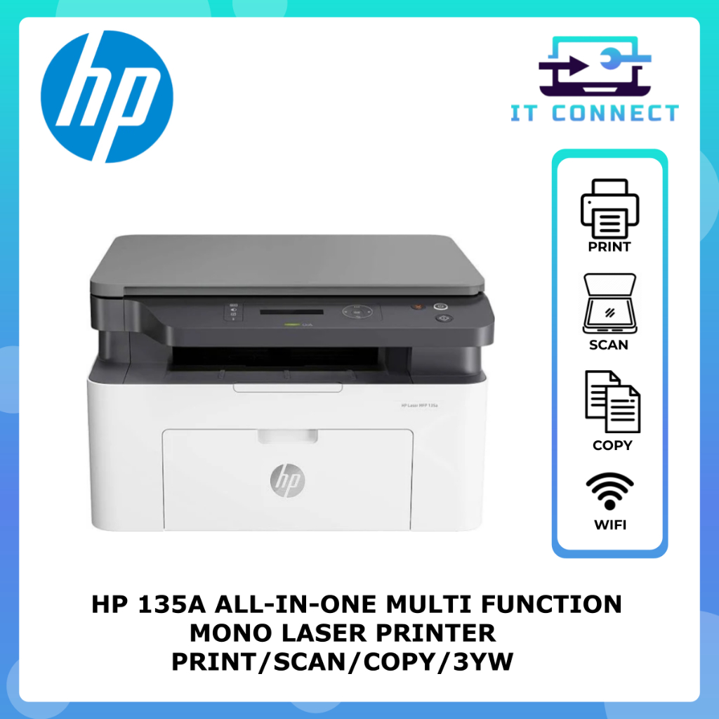 HP 135A ALL-IN-ONE MULTI FUNCTION MONO LASER PRINTER PRINT/SCAN/COPY/3YW *READY STOCK* | Shopee ...