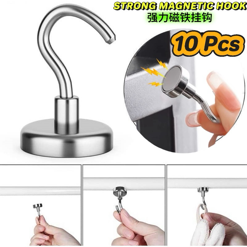 Cangkuk Magnet 强力磁铁挂钩 Magnetic Hook Super Strong Hook Holder Storage ...