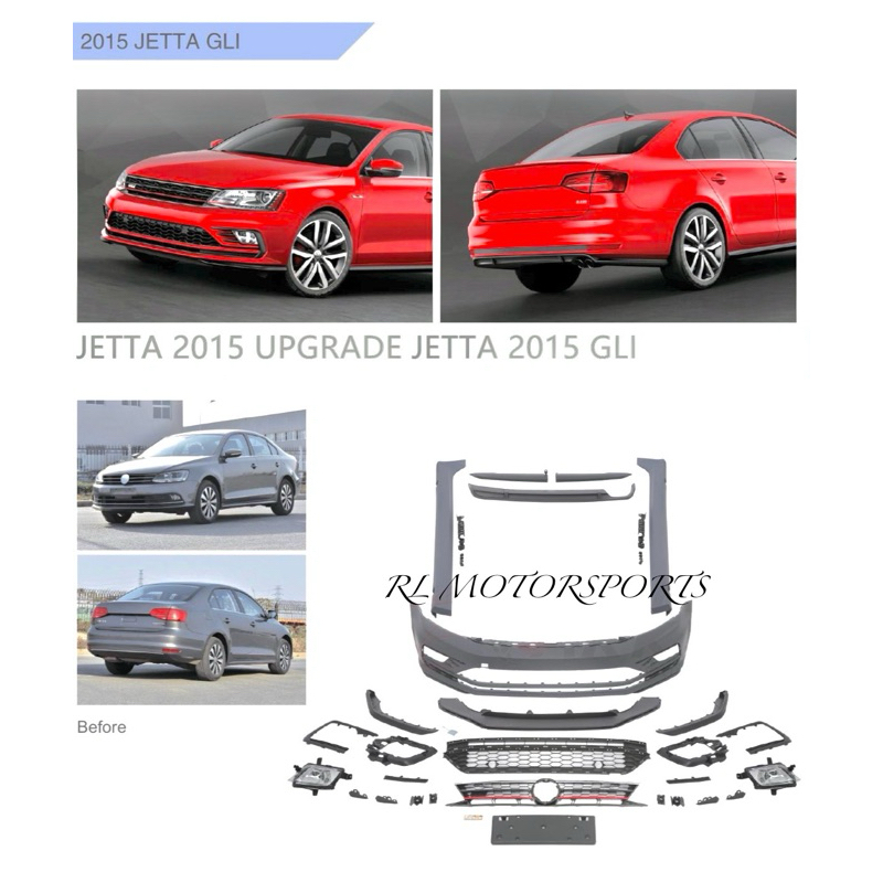 Volkswagen Jetta 2015 2016 2017 Facelift GLI Front side rear bumper ...