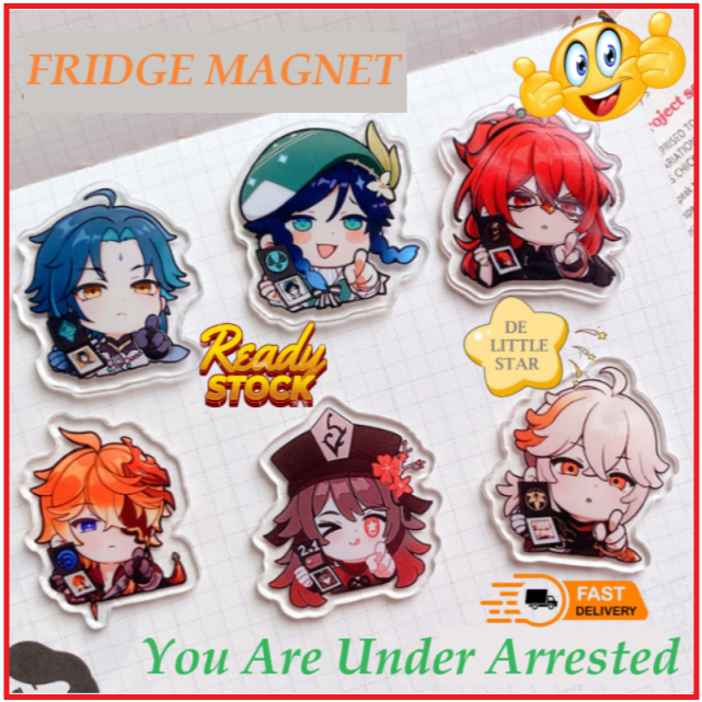 SMALL Fridge Magnet Acrylic GENSHIN IMPACT GAME Refrigerator Magnetic ...