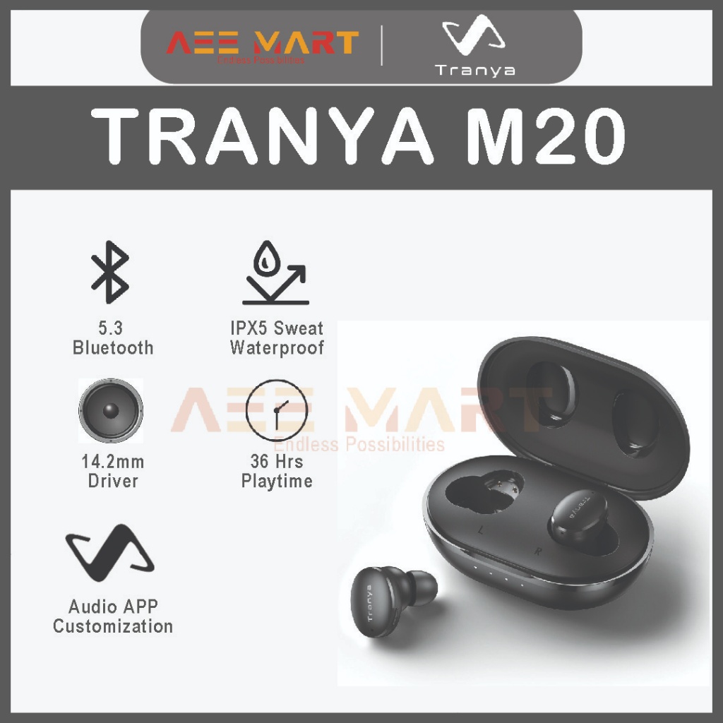 Tranya M20 Ultra Low Latency True Wireless Bluetooth Earbuds with App ...