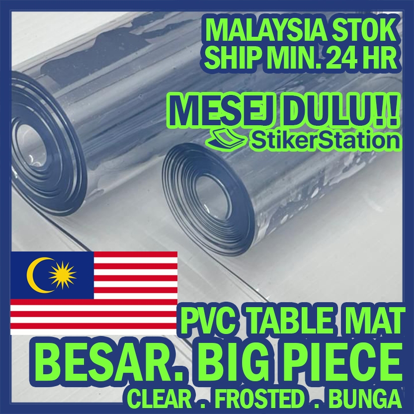 Big Piece PVC Table Mat / Alas Meja Plastik Besar / PVC Alas Meja ...