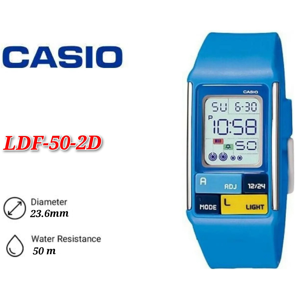 CASIO Poptone LDF-50-2D Kids Women Digital Watch Cute Color | Shopee Malaysia