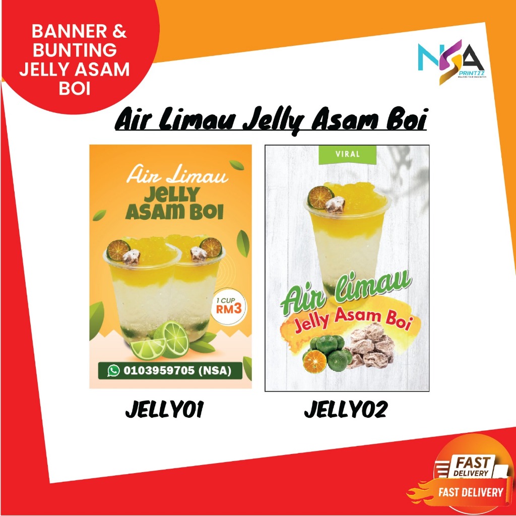 Bunting dan Banner Jelly Limau Ais Asam Boi (Boleh tukar nama) | Shopee ...