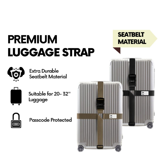 [Shopee Choice]Premium Luggage Strap-Passcode Lock Bag Suitcase ...