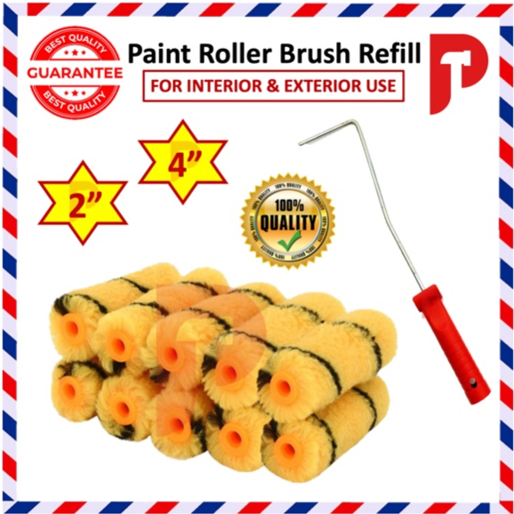 Paint Roller Refill 🔥 Ready Stocks 🔥 2" / 4" Yellow With Black Stripe ...