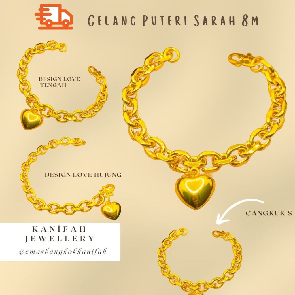 Kanifah Jewellery Emas Bangkok Rantai Tangan Puteri Sarah Gelang Puteri ...