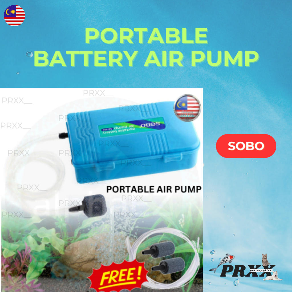 SOBO Portable BATTERY AIR PUMP SB-960 SB-980 Oxygen Oksigen Aquarium ...