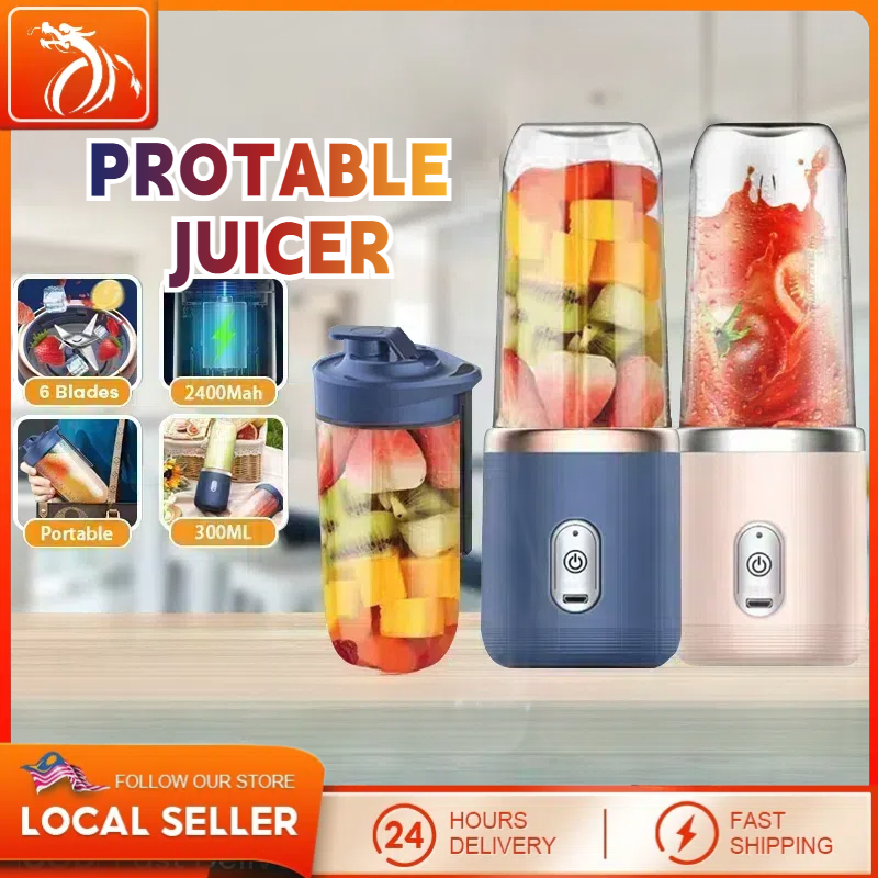 600ml 6 Blade juice mixer Electric fruit juicer blender mini Wireless ...