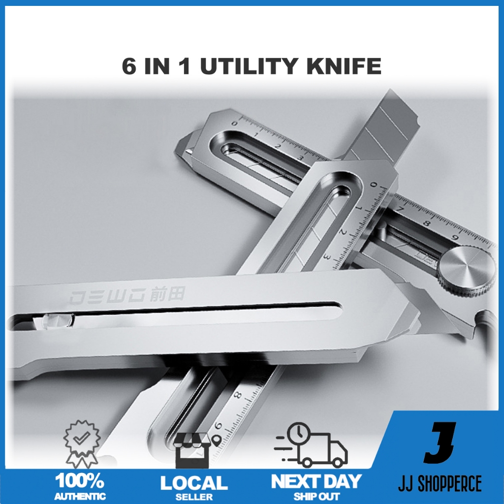 [MY] 6 In 1 Pocket Utility Knife/ Retractable Box Cutter/ Stationery ...