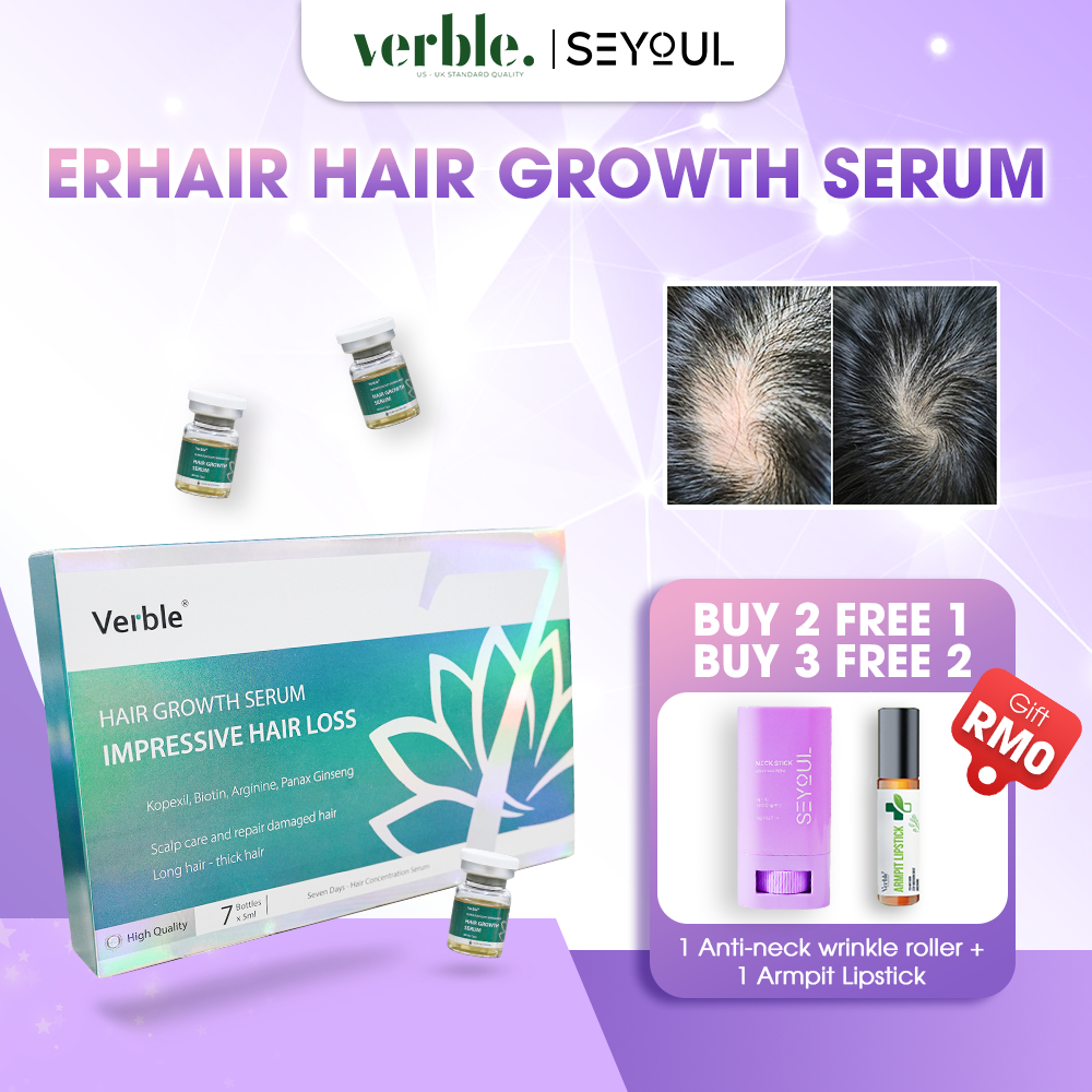 VERBLE HAIR Growth Serum stimulates new growth, reduces hair fall ...