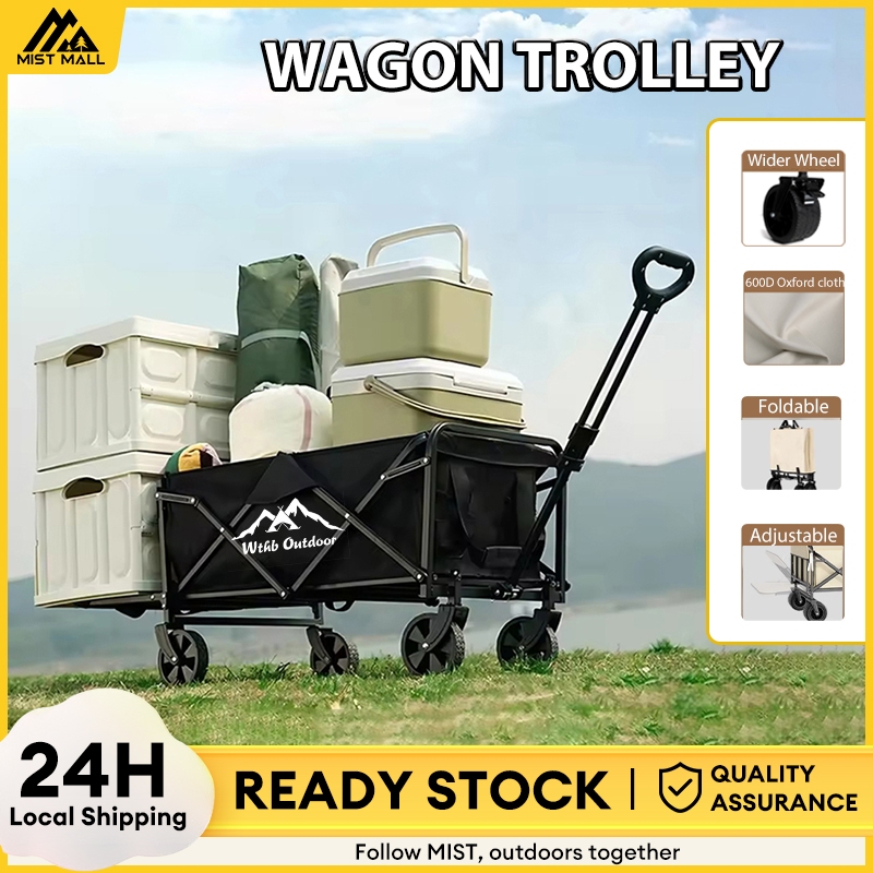 【WTHB】280L Outdoor Trolley Wagon Foldable Cart Camping Wagon Tool truck ...
