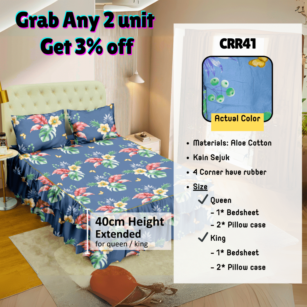 3 in 1 Cadar Ropol Beropol Patchwork Pengantin Set Puteri Bedskirt ...