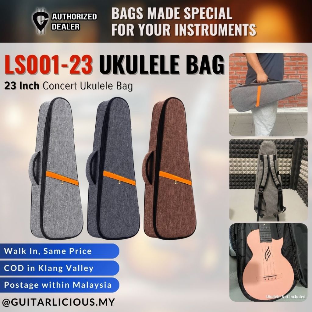 Deluxe 8mm Think Sponge Padded 23 inch Ukulele Concert Bag ( LS001-23 ...