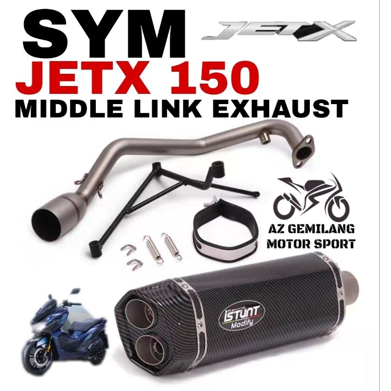 SYM JET X 150 JETX150 JETX 150 EXHAUST MIDDLE LINK PIPE EXHAUST SET ...