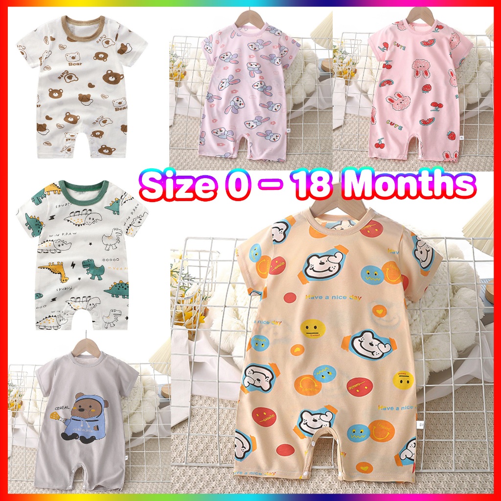 Newborn Baby Romper Baju Bayi Infant Short Sleeve Rompers Jumpsuit Baby ...