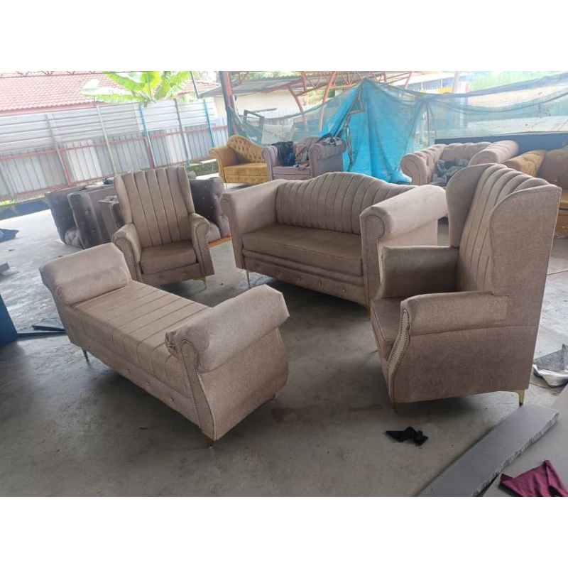 SOFA CHESTERFIELD DESIGN BARU 3 SEAT PERAHU WING CHAIR | Shopee Malaysia