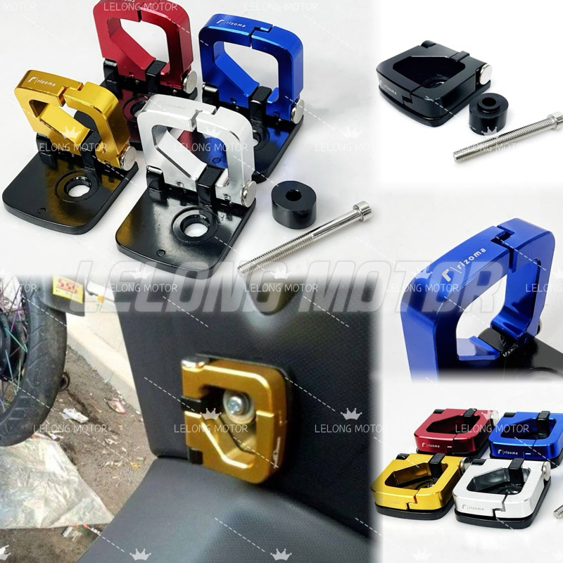 UNIVERSAL MOTOR HOOK HANGER GANTUNGAN BARANG TENGAH DAN SISI SCOOTER ...