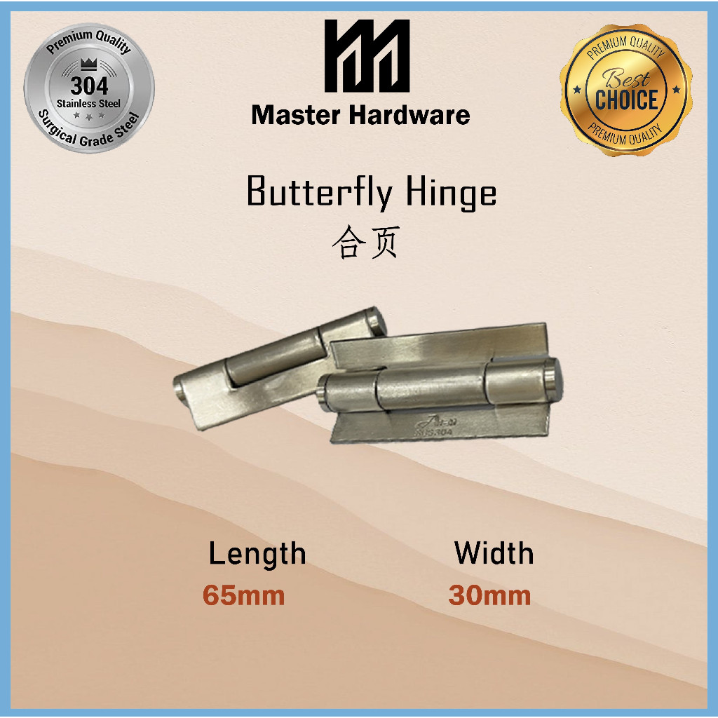 SS304 BUTTERFLY HINGE 合页 Q088-GA | Shopee Malaysia