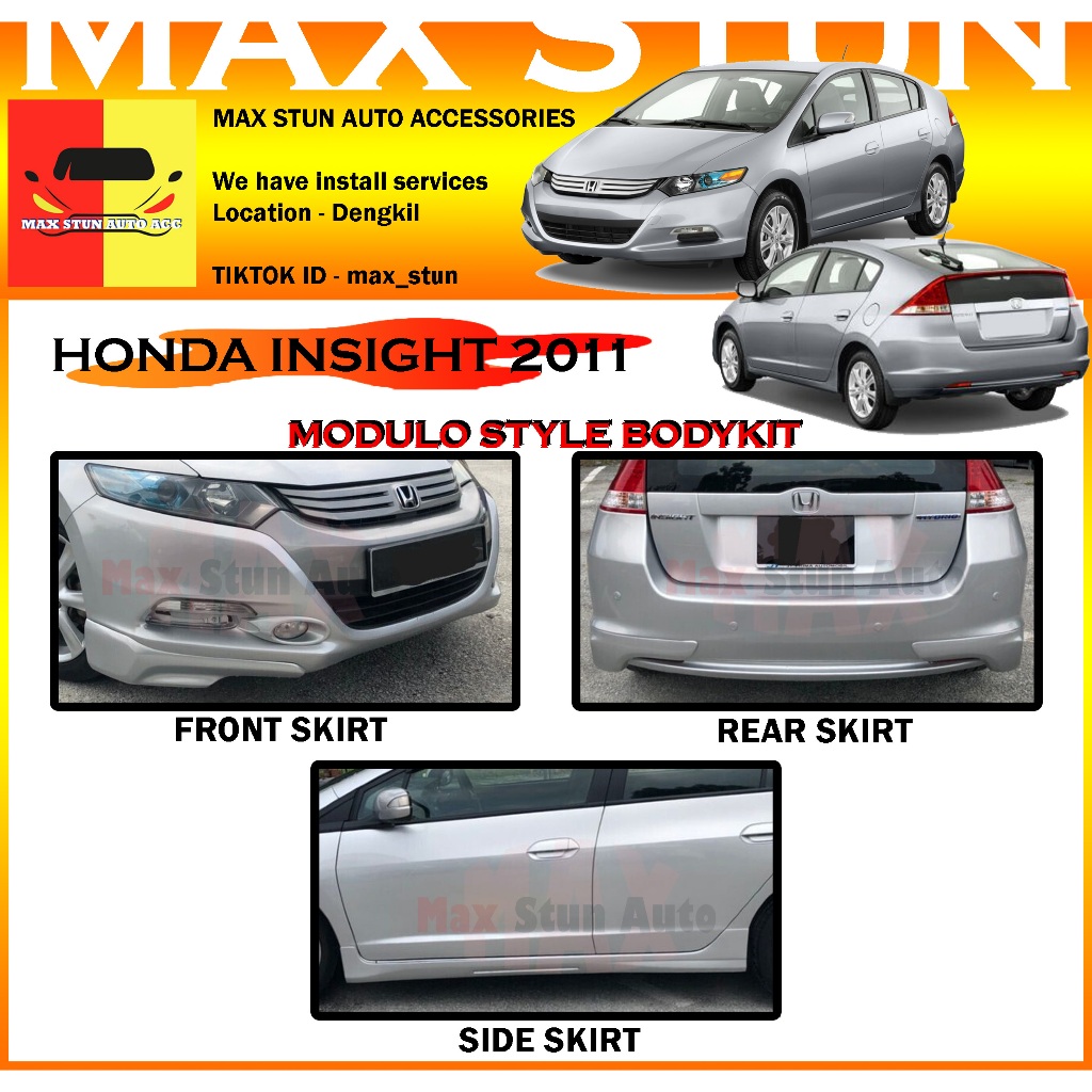 HONDA INSIGHT 2011 MDL STYLE FULL SET BODYKIT (MDL) BUMPER SKIRT LIP ...