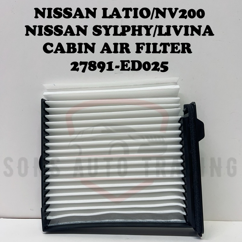 NISSAN LATIO / NV200 / GRAND LIVINA / SYLPHY CABIN AIR FILTER 27891 ...
