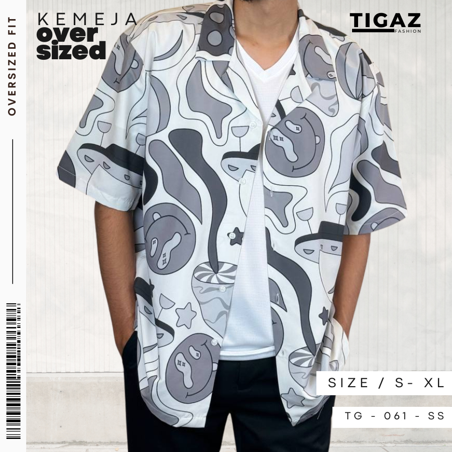 TIGAZ Oversized Shirt Lengan Pendek Material Ice Silk S - XL Modern ...