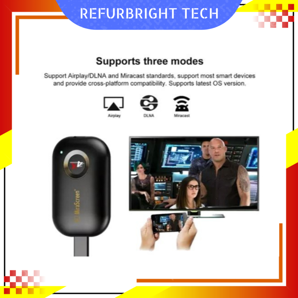 Mirascreen G9 Plus 2.4G/5G 4K Miracast WiFi HD TV Stick Mira Screen Wireless Display Dongle ...