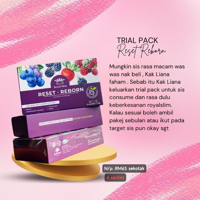 Trial Pack 6 sachets Royal Slim Reset Reborn Lishuo Magic Slimming ...