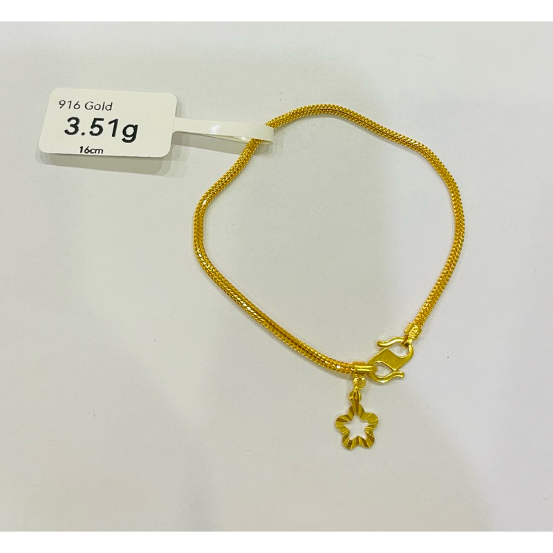 Youloong Rantai/Gelang tangan Pandora EMAS916/ 916Gold Pandora bracelet ...