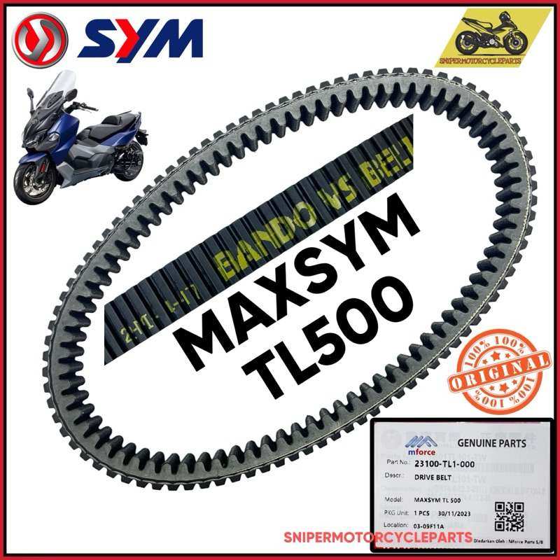 [100% ORI] SYM MAXSYM TL500 / TL508 BELT BELTING DRIVE BELT CVT TIMING BELT 23100-TL1-000 ...