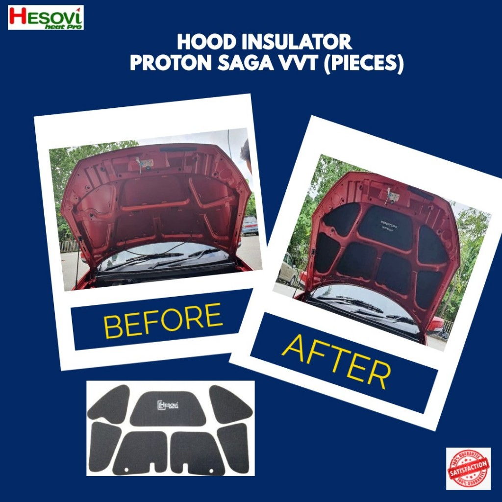 Hesovi Heatpro Car Bonnet/Hood Insulator for PROTON SAGA VVT Model ...
