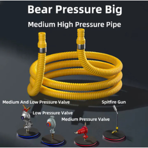 Gas Pipe & Golden Fuji 1.5M Metal Armoured PVC Gas Hose | HEAVY DUTY ...