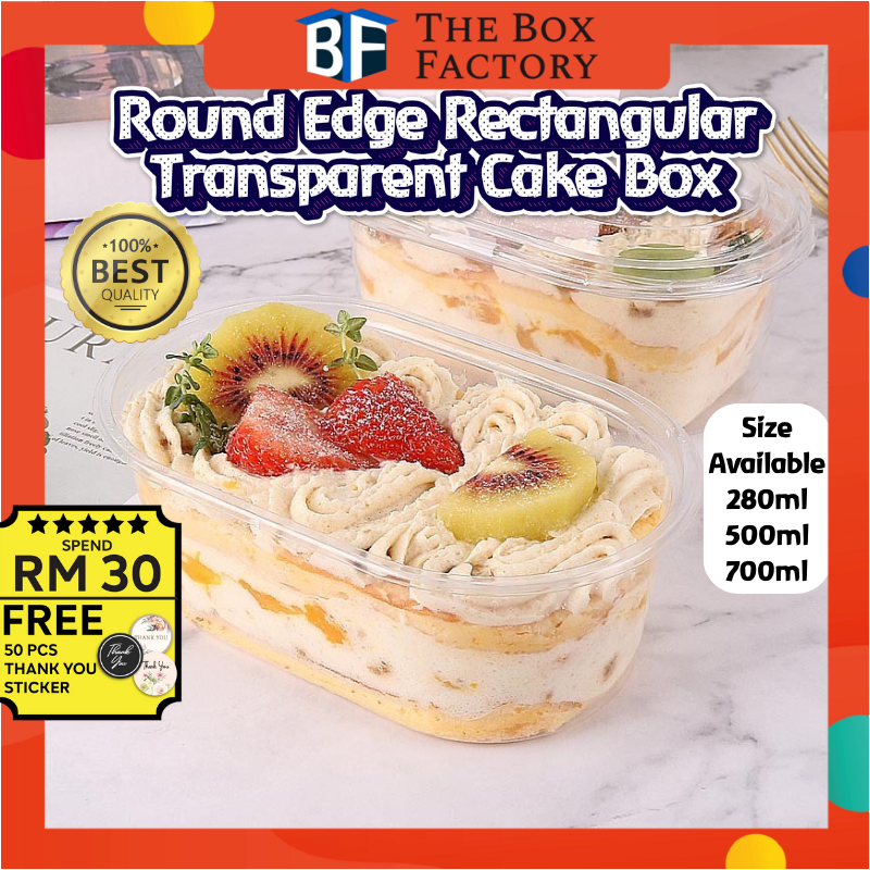 500ml Transparent Cake Box Pudding Box Mousse Box Dessert Container ...