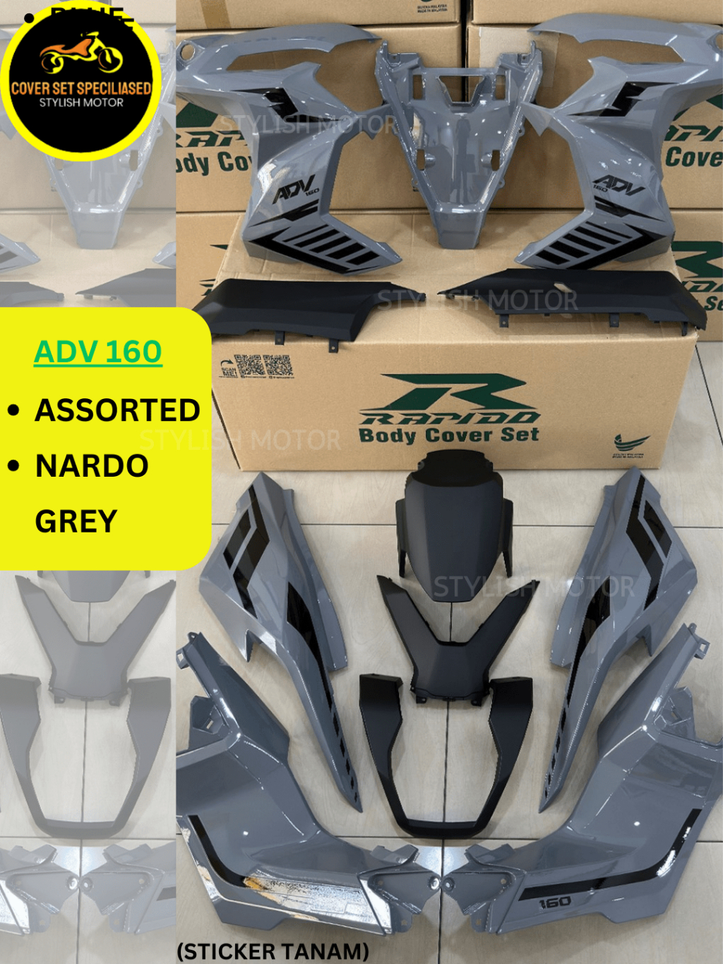 RAPIDO Cover Set HONDA Adv Adv160 Assorted Nardo Grey Body Cover ...