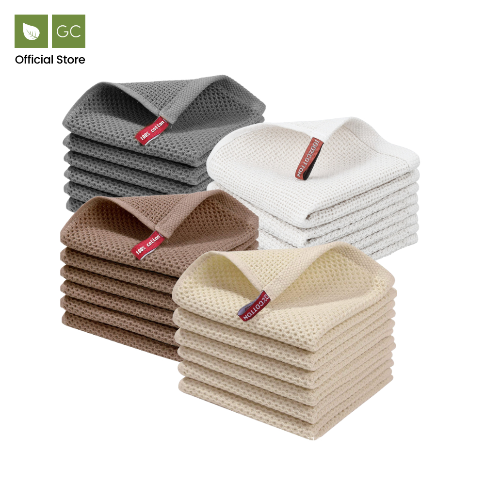 3 Pieces Square Waffle Kitchen Towel, 35x35cm - For Kitchen, Tea Towels ...